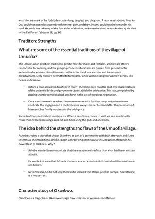 The character of okonkwo in the novel things fall apart | DOCX