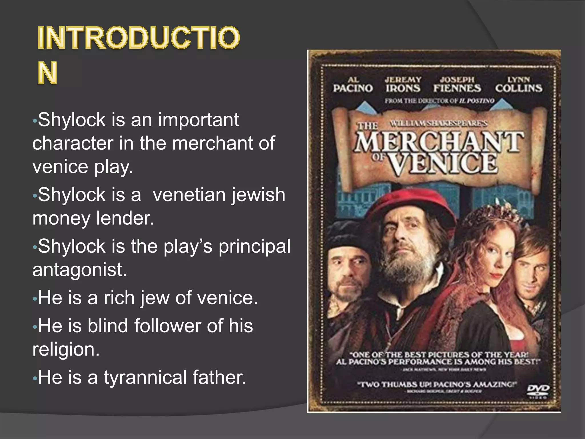 The character sketch of shylock | PPTX