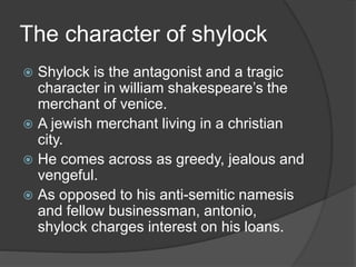 The character sketch of shylock | PPTX