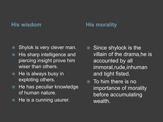 The character sketch of shylock | PPTX