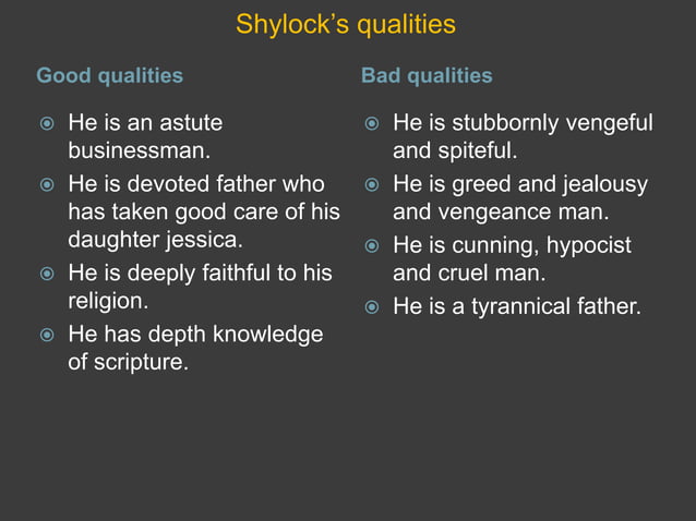 The character sketch of shylock | PPTX