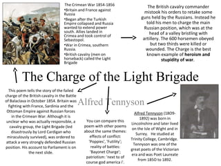 The Charge of the Light Brigade by Alfred Tennyson | PPT