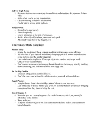 The Charisma Myth by Olivia Fox Cabane (Summary) | PDF