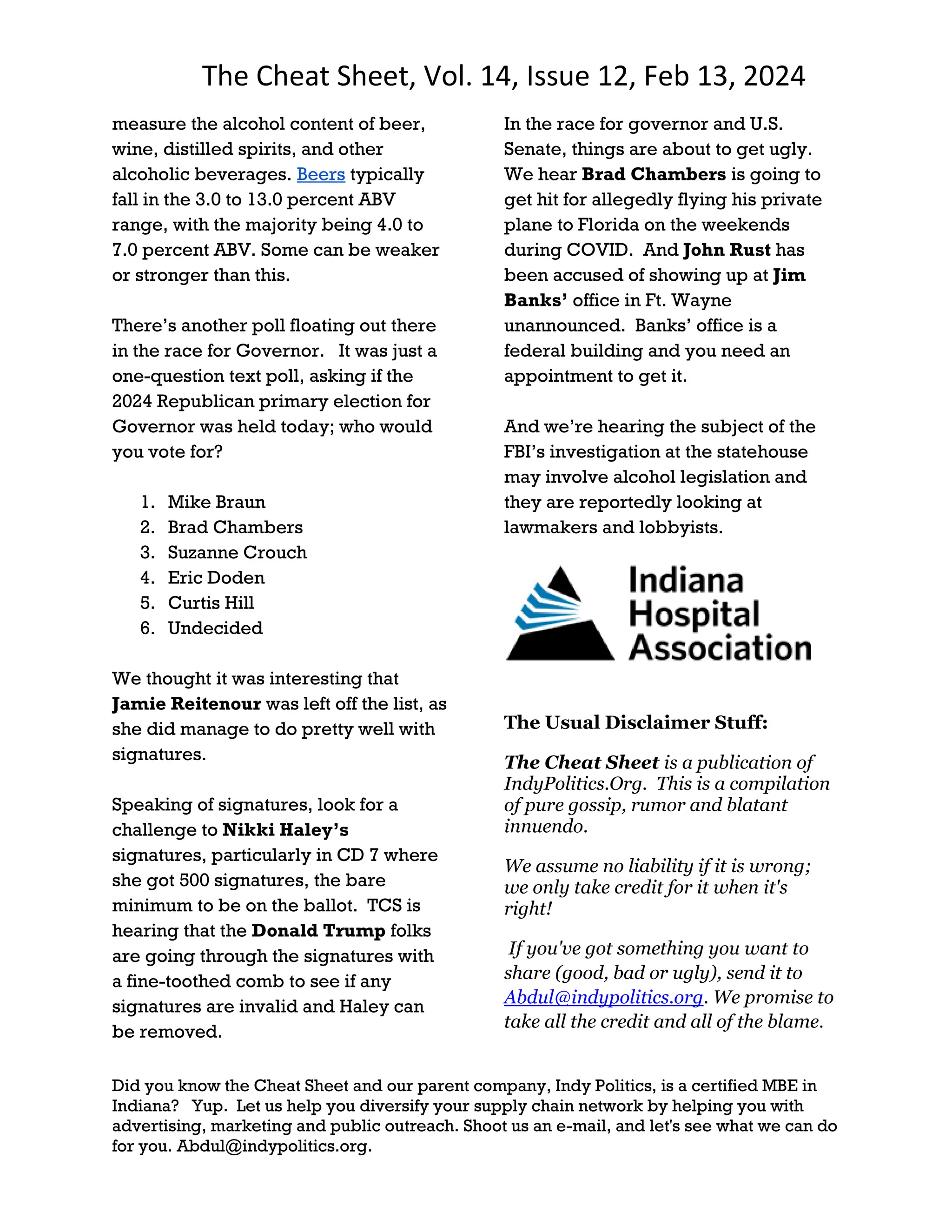 Here's Your Complimentary Cheat Sheet for 2-13-2024. | PDF