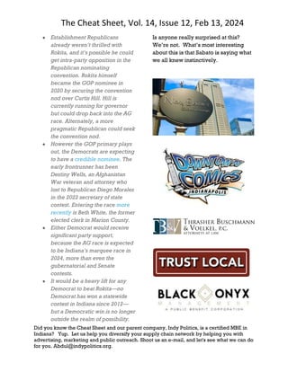 Here's Your Complimentary Cheat Sheet for 2-13-2024. | PDF