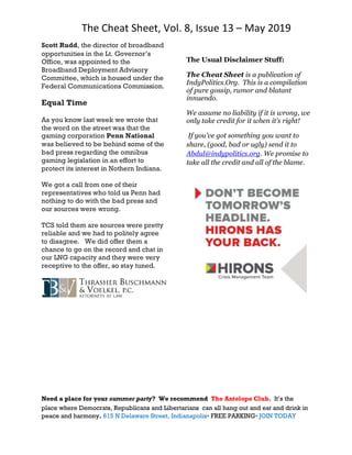 The Cheat Sheet for 5 23-2019 | PDF | Elections | Politics