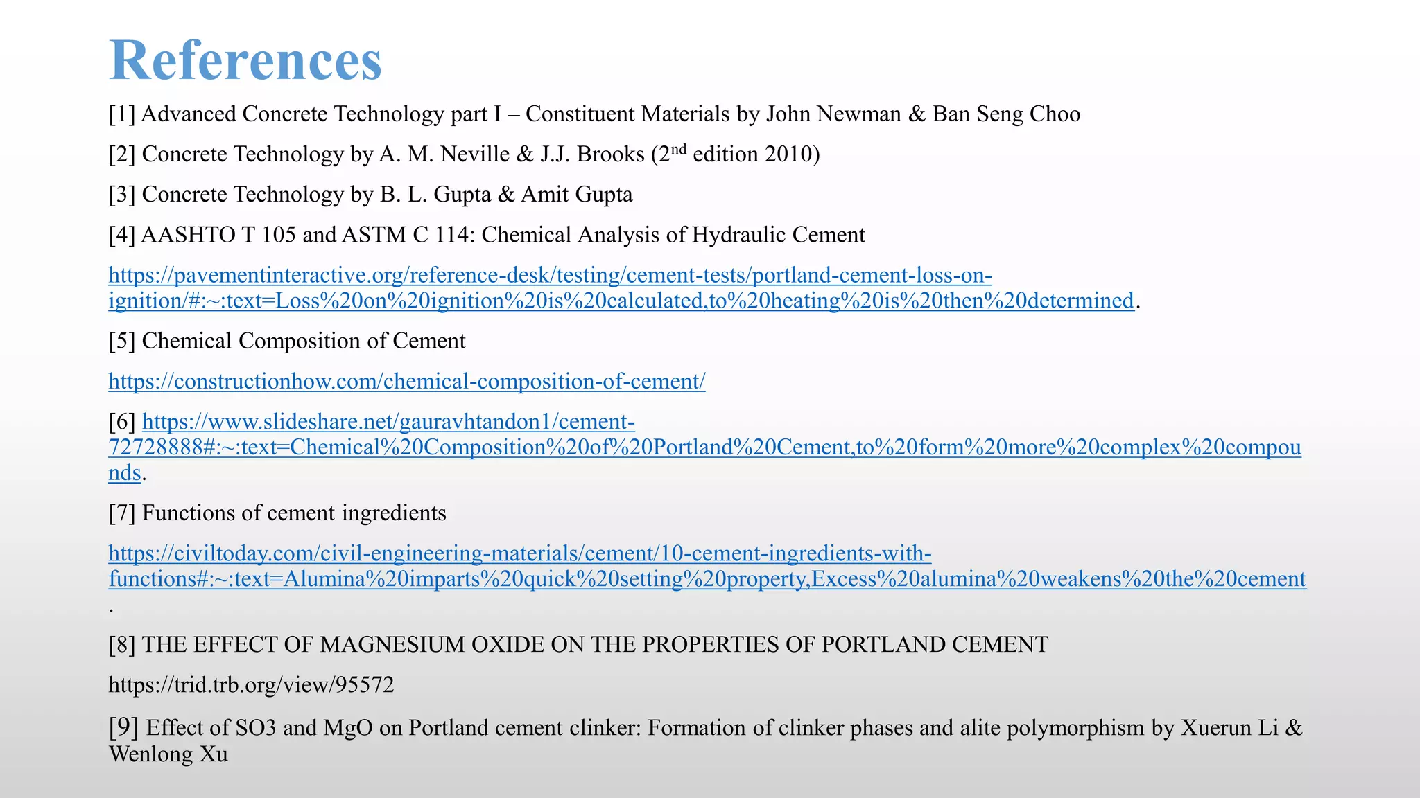 The chemical composition of cement | PDF