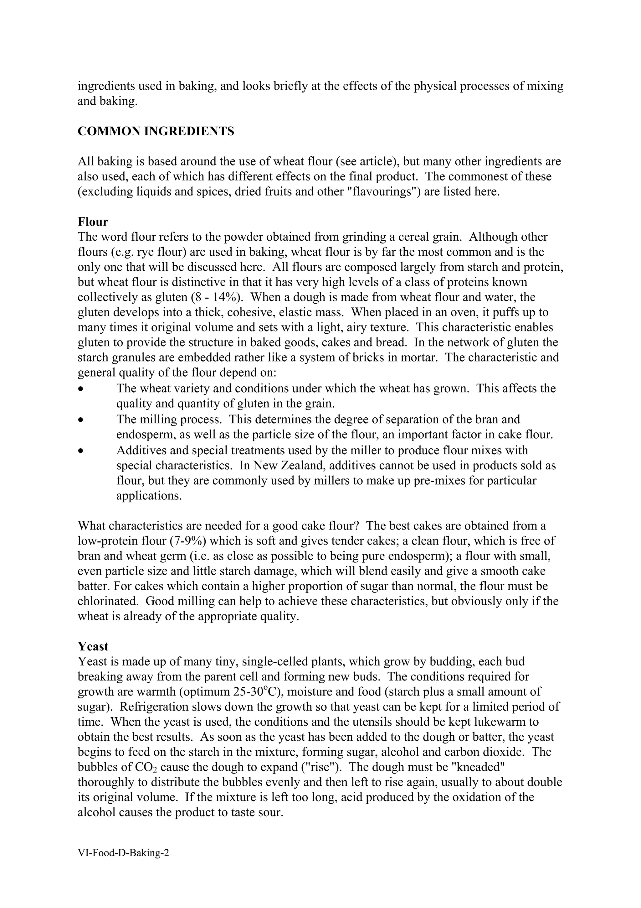 The chemistry of baking | PDF