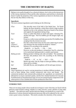 The chemistry of baking | PDF