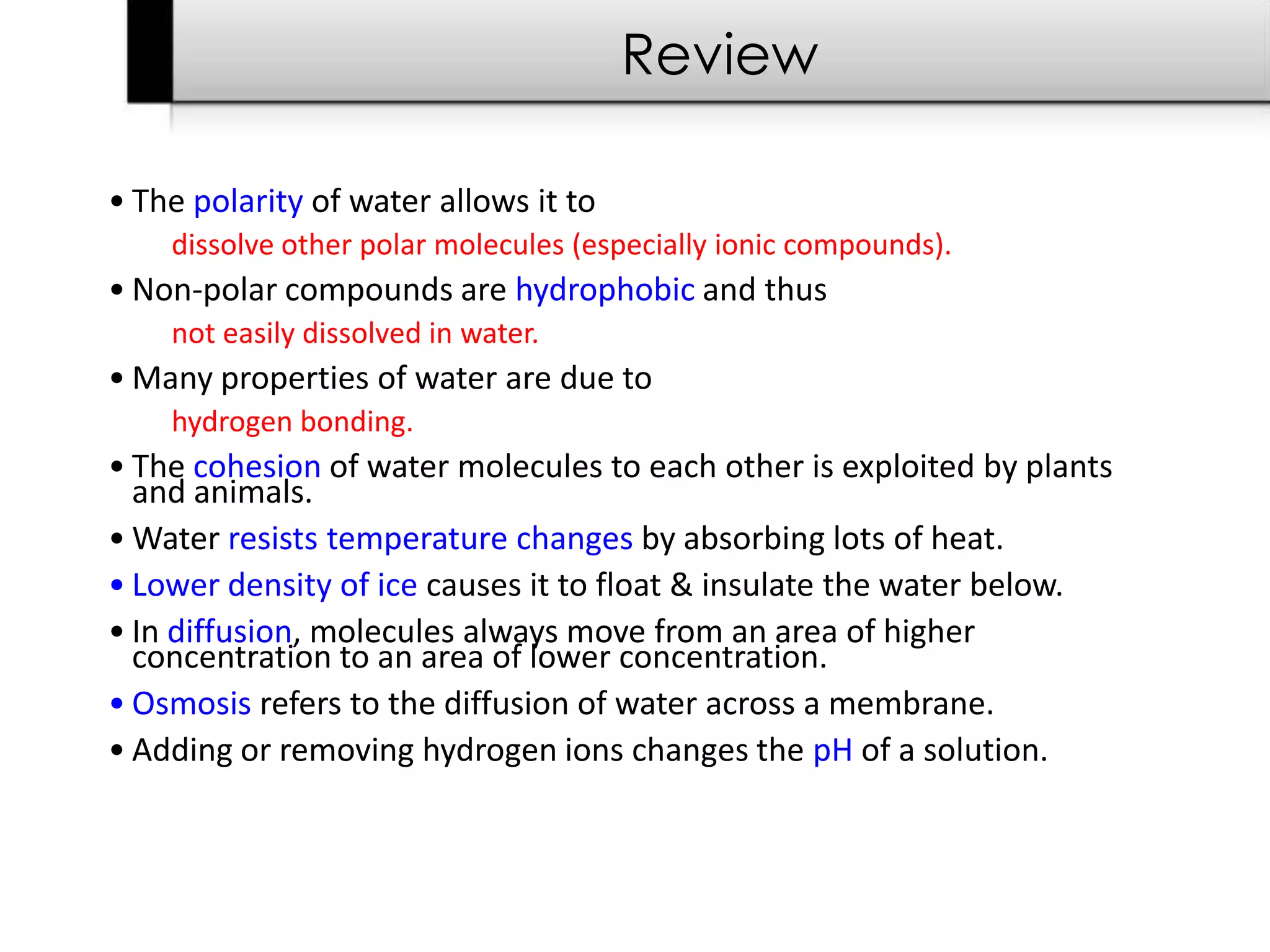 The Chemistry of H2O | PPT