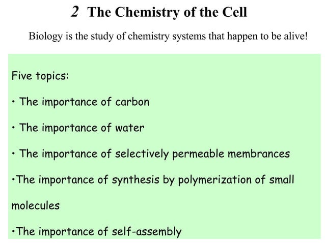 The Chemistry Of The Cell | PPT