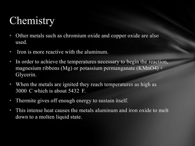 The Chemistry of Thermite | PPTX | Chemistry | Science