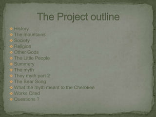 The cherokee myth | PPTX