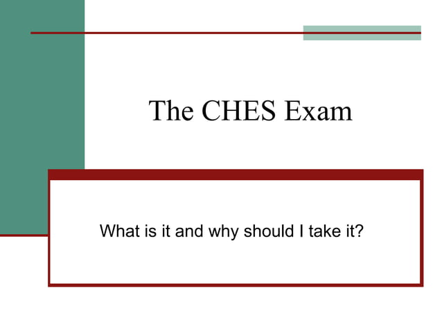 CHES Exam | PPT