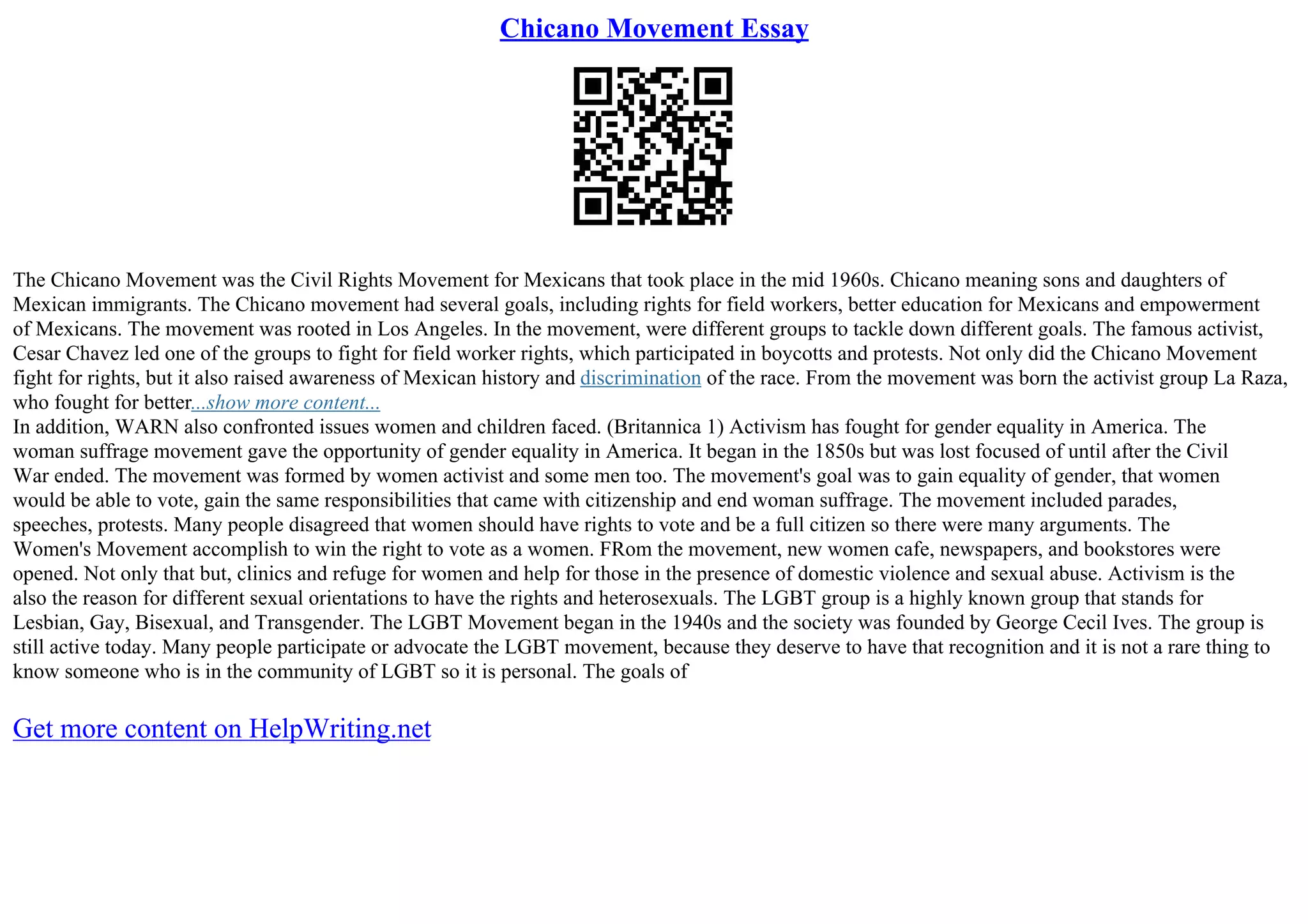 The Chicano Civil Rights Movement | PDF