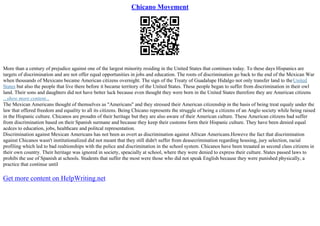 The Chicano Civil Rights Movement | PDF