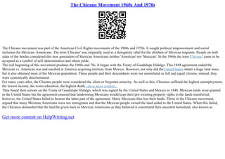 The Chicano Civil Rights Movement | PDF