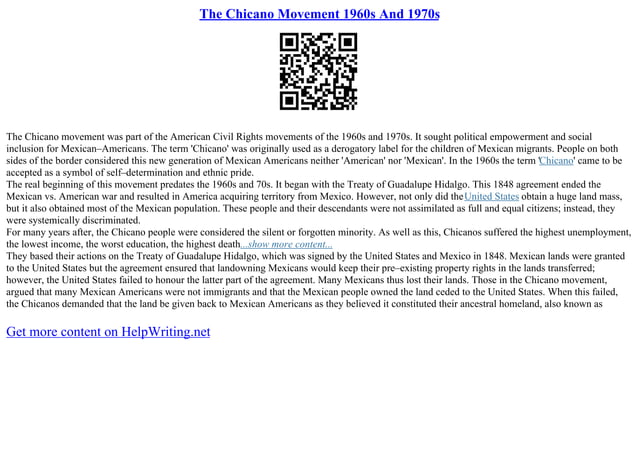 The Chicano Civil Rights Movement | PDF | Debated Sensitive Social ...