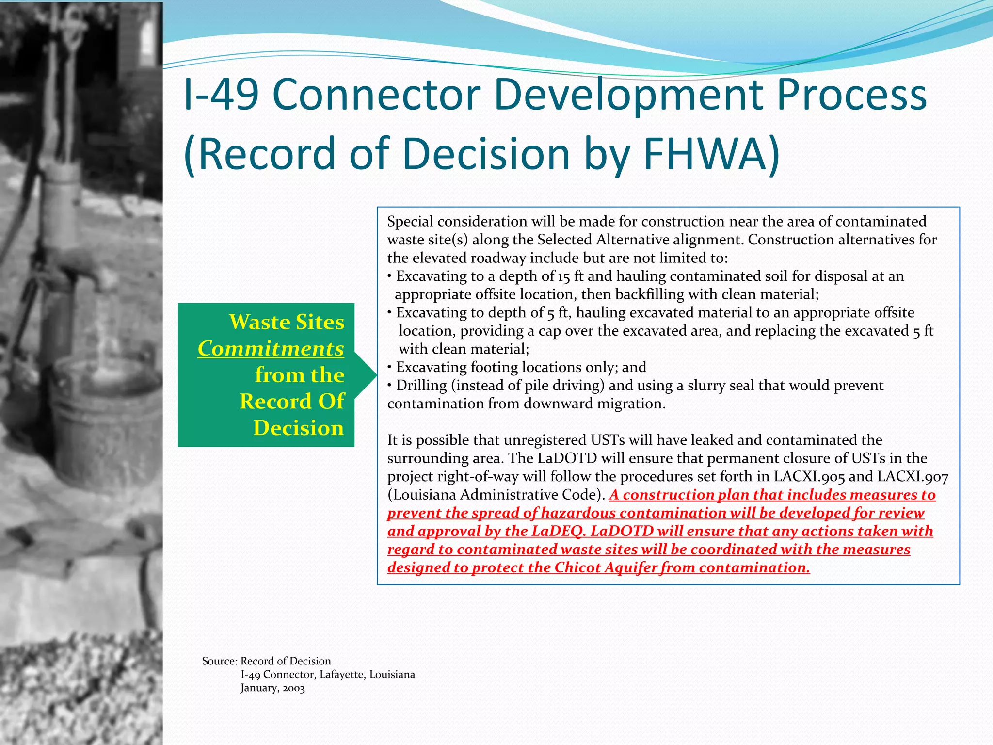 The Chicot Aquifer and the I-49 Connector Project | PPTX