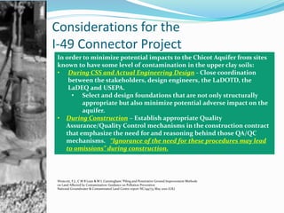 The Chicot Aquifer and the I-49 Connector Project | PPTX