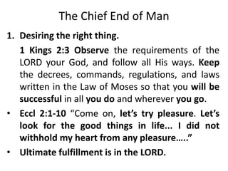 The chief end of man | PPTX