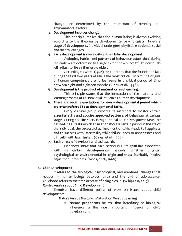 The child and adolescent learners | DOCX | Parenting Teens | Parenting