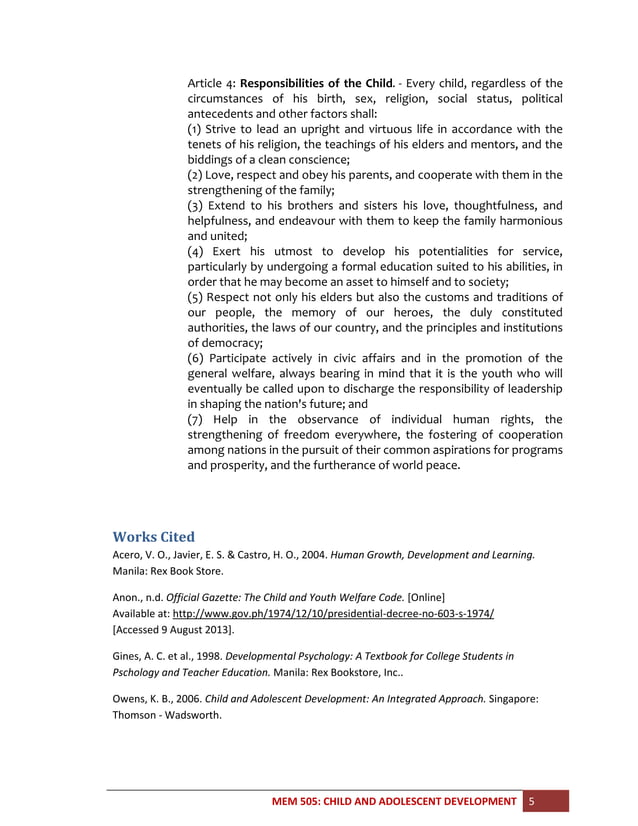 The child and adolescent learners | DOCX | Parenting Teens | Parenting