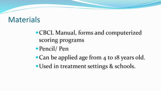 The child behavior checklist | PPTX