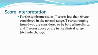 The child behavior checklist | PPTX