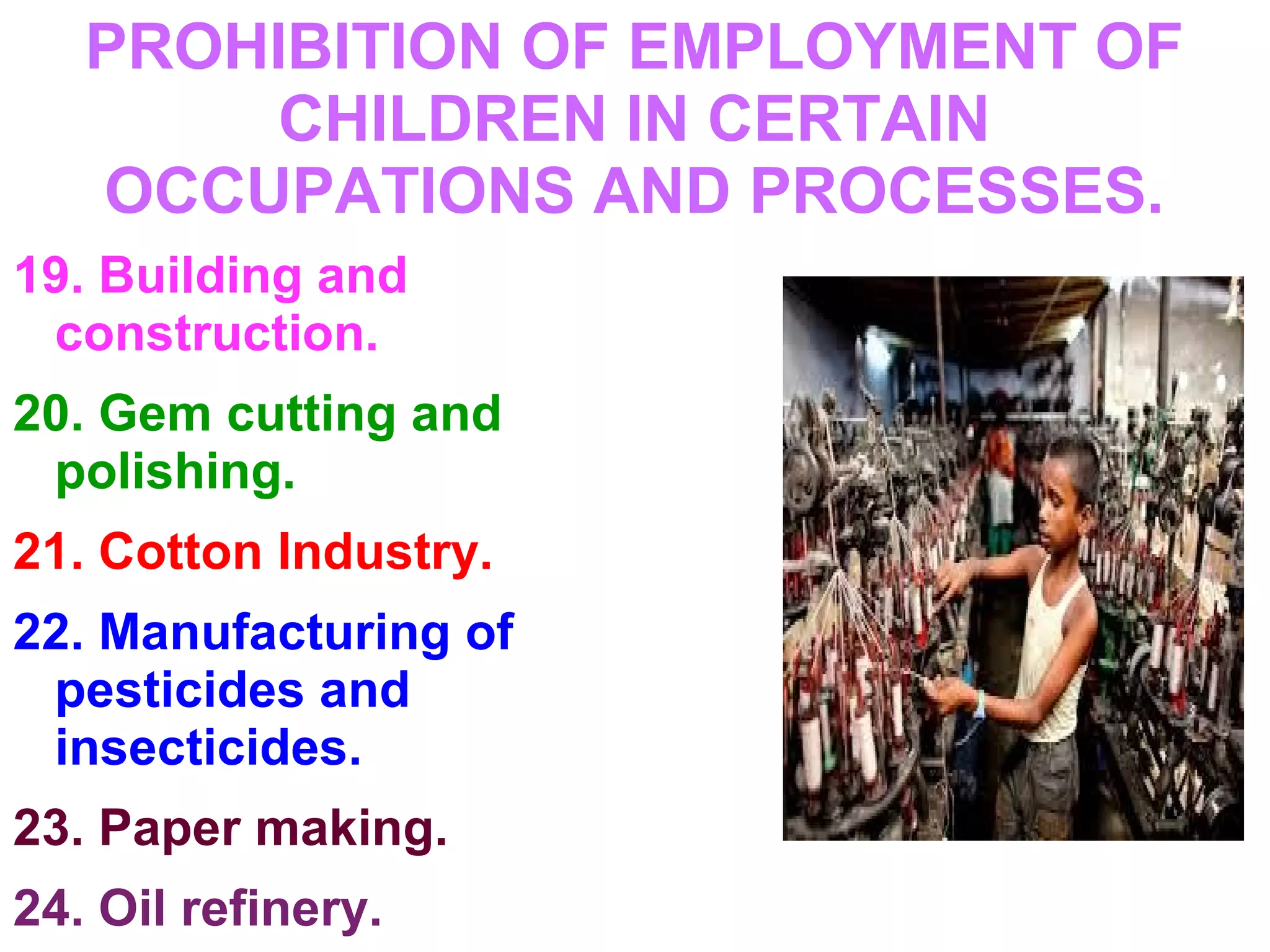 The Child Labour (Prohibition And Regulation ) Act, 1986 | PPT
