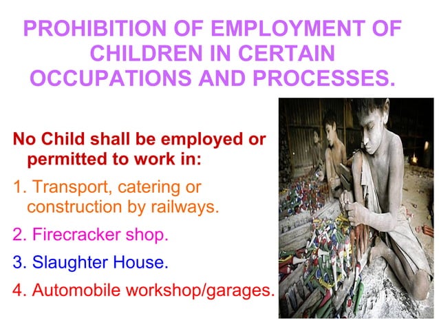 The Child Labour (Prohibition And Regulation ) Act, 1986 | PPT
