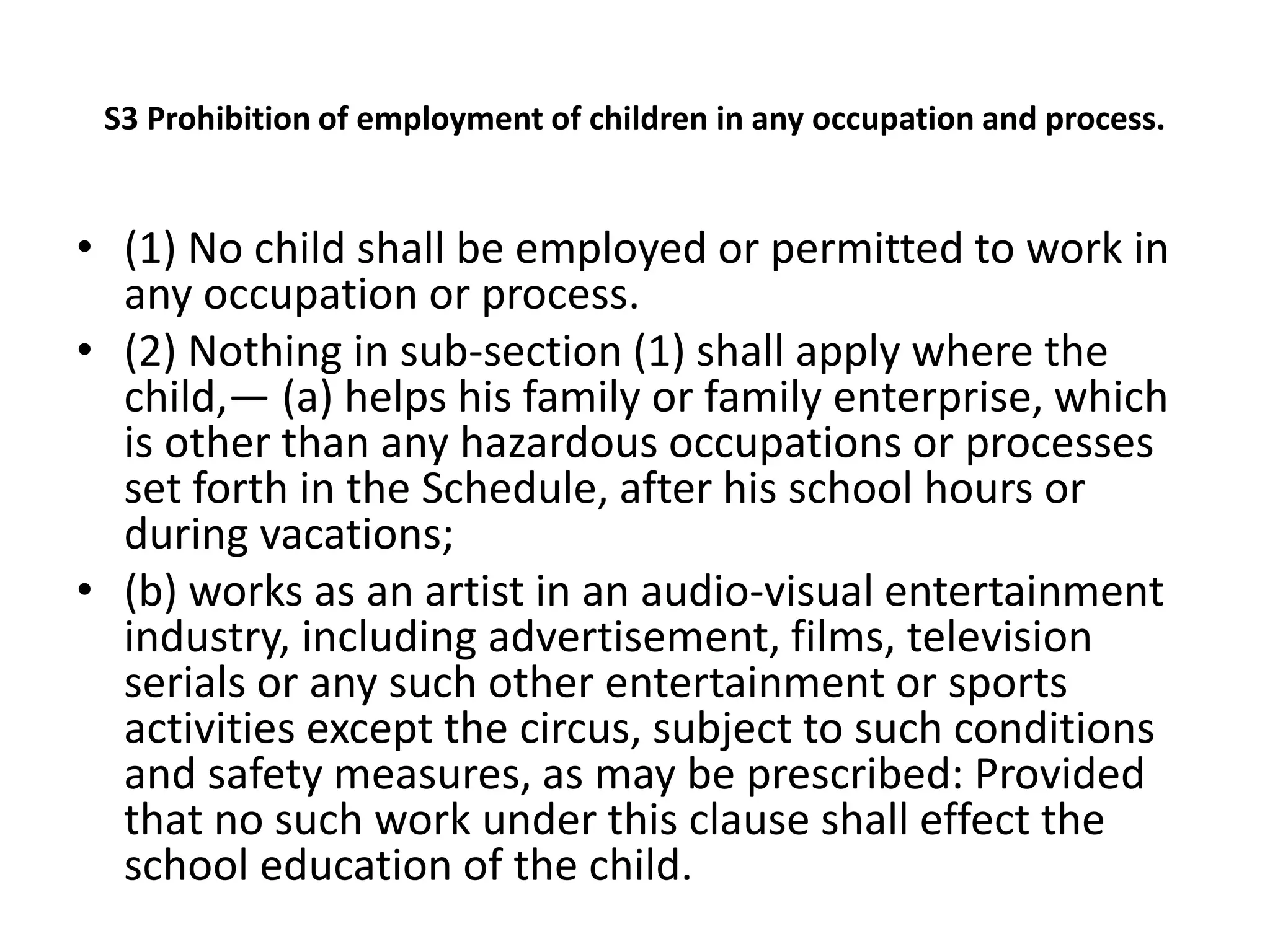 The child labour (prohibition and regulation)act, | PPTX