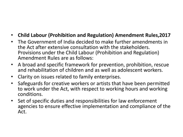 The child labour (prohibition and regulation)act, | PPTX