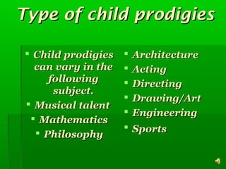 The child prodigy | PPT