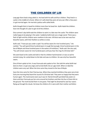 The children of lir | DOCX