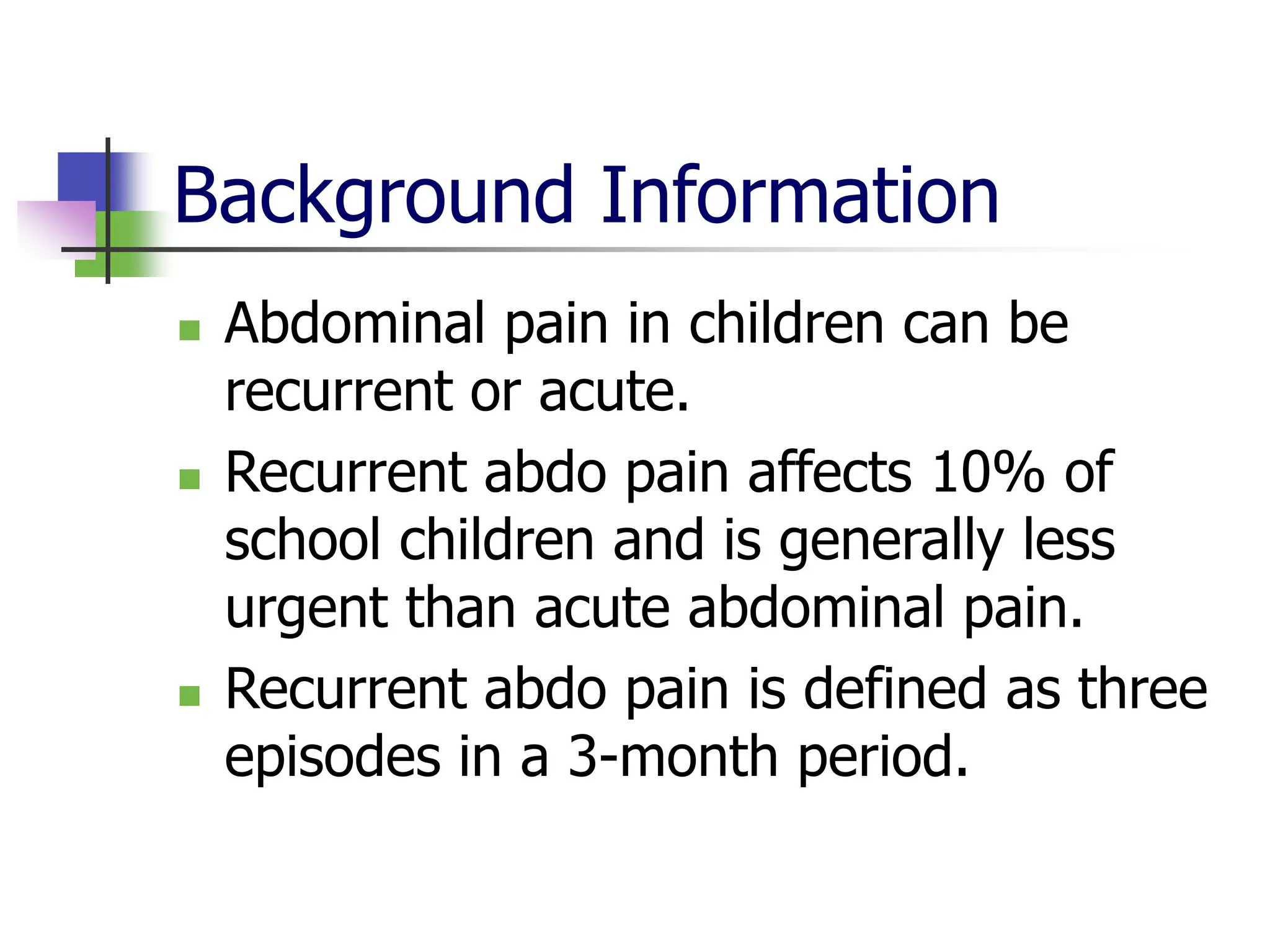 The Child with Abdominal Pain: NHS Modernisation Agency | PPT ...