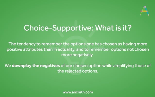 Cognitive Biases: How the Choice-Supportive Bias will impact your pitch ...