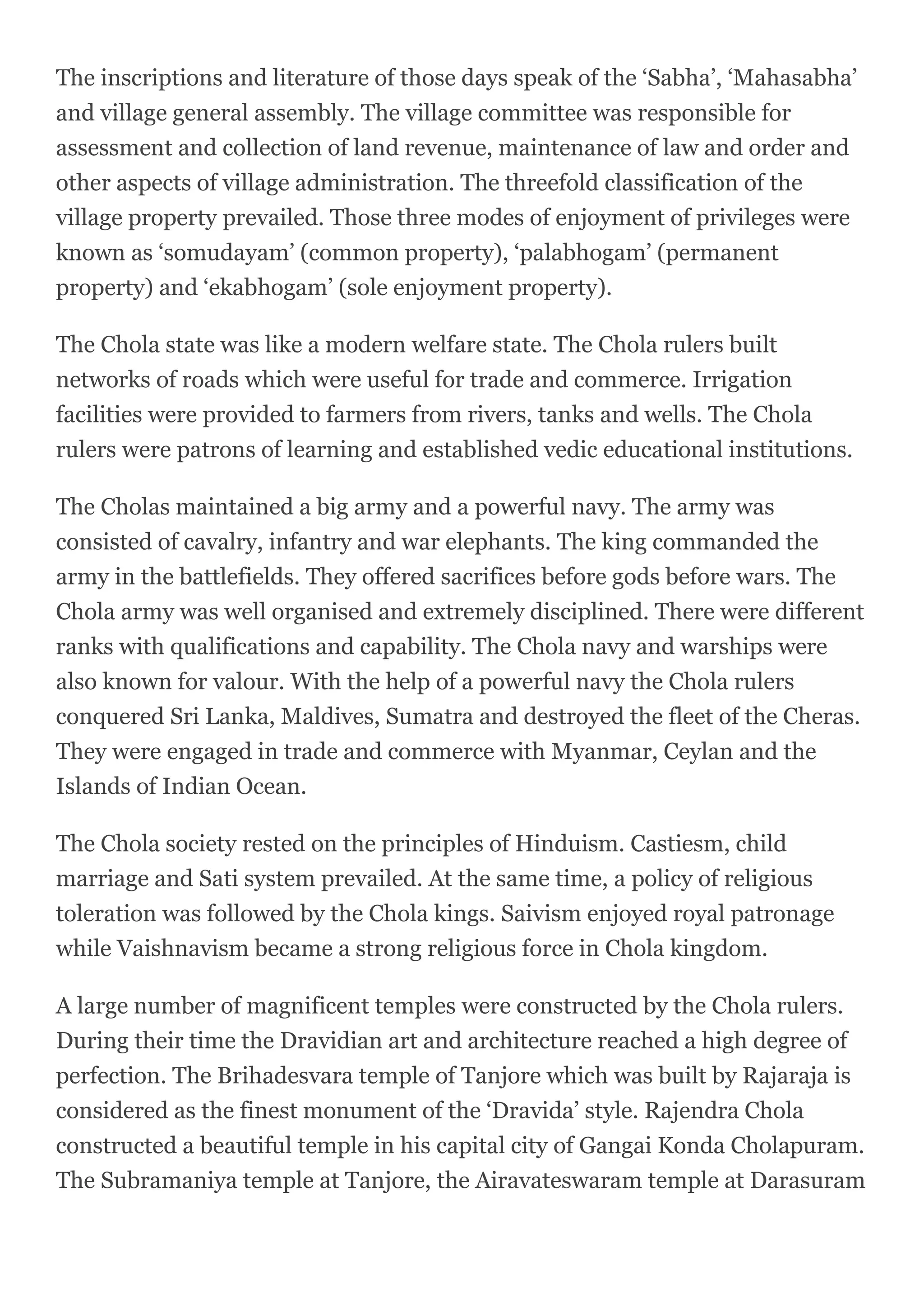 The cholas empire | DOCX