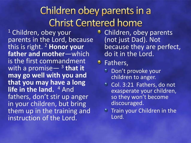 The Christ Centered Life (Part 3, cont): The Christ Centered Family ...