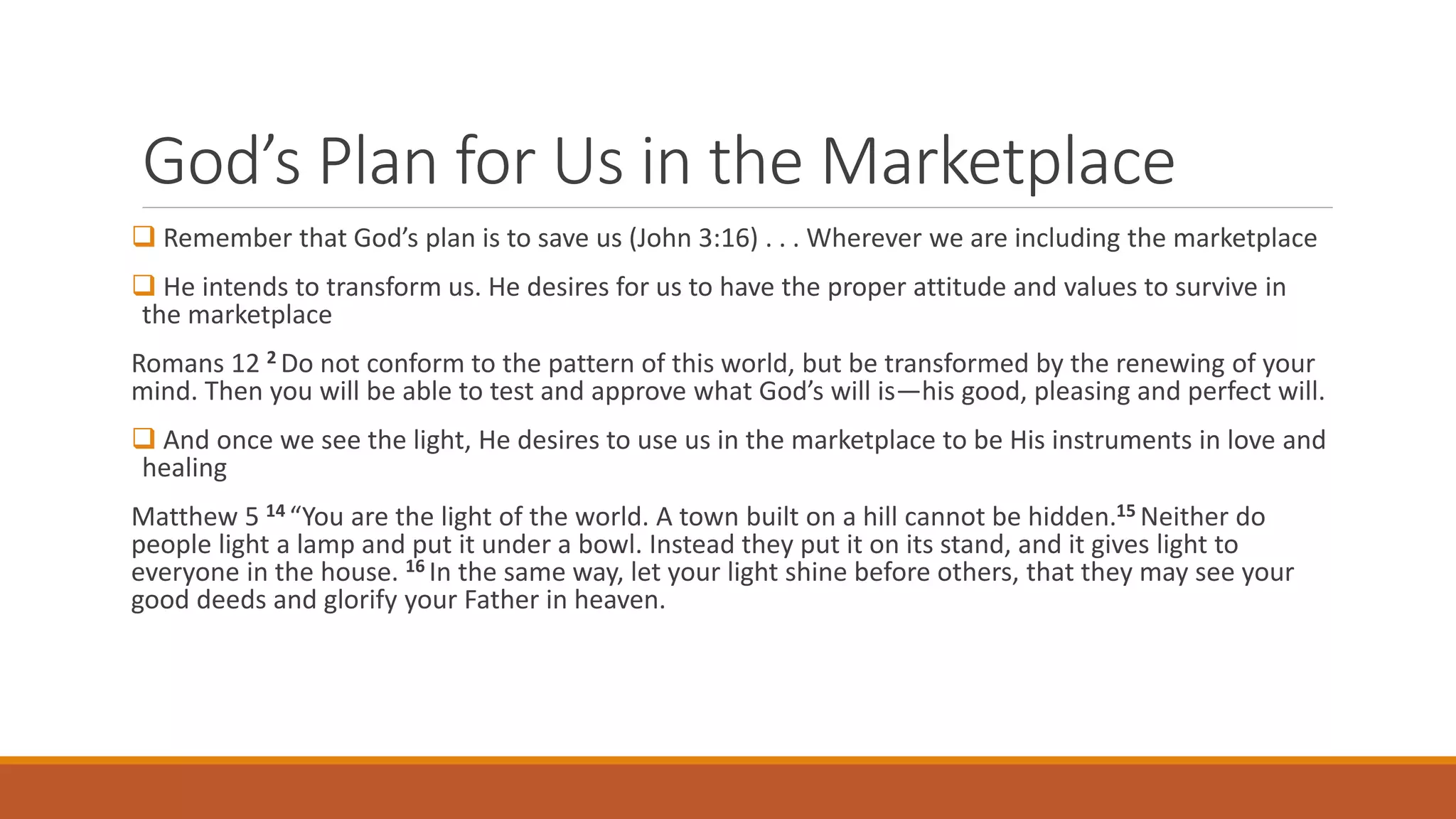 The Christian in the Marketplace | PPTX