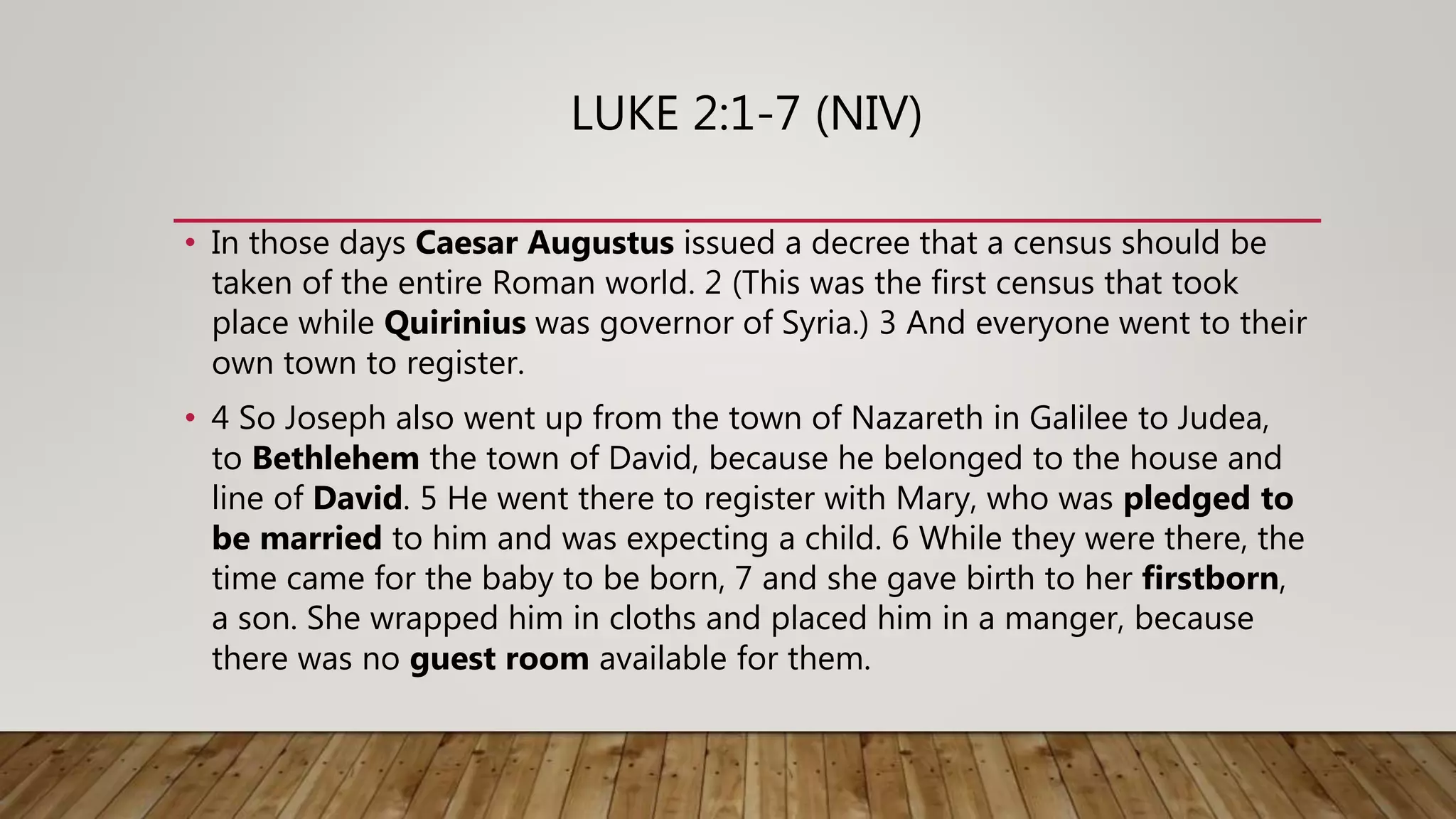 The Christmas Story (Part II) | Lk 2:1-20 Bible Study | PPTX