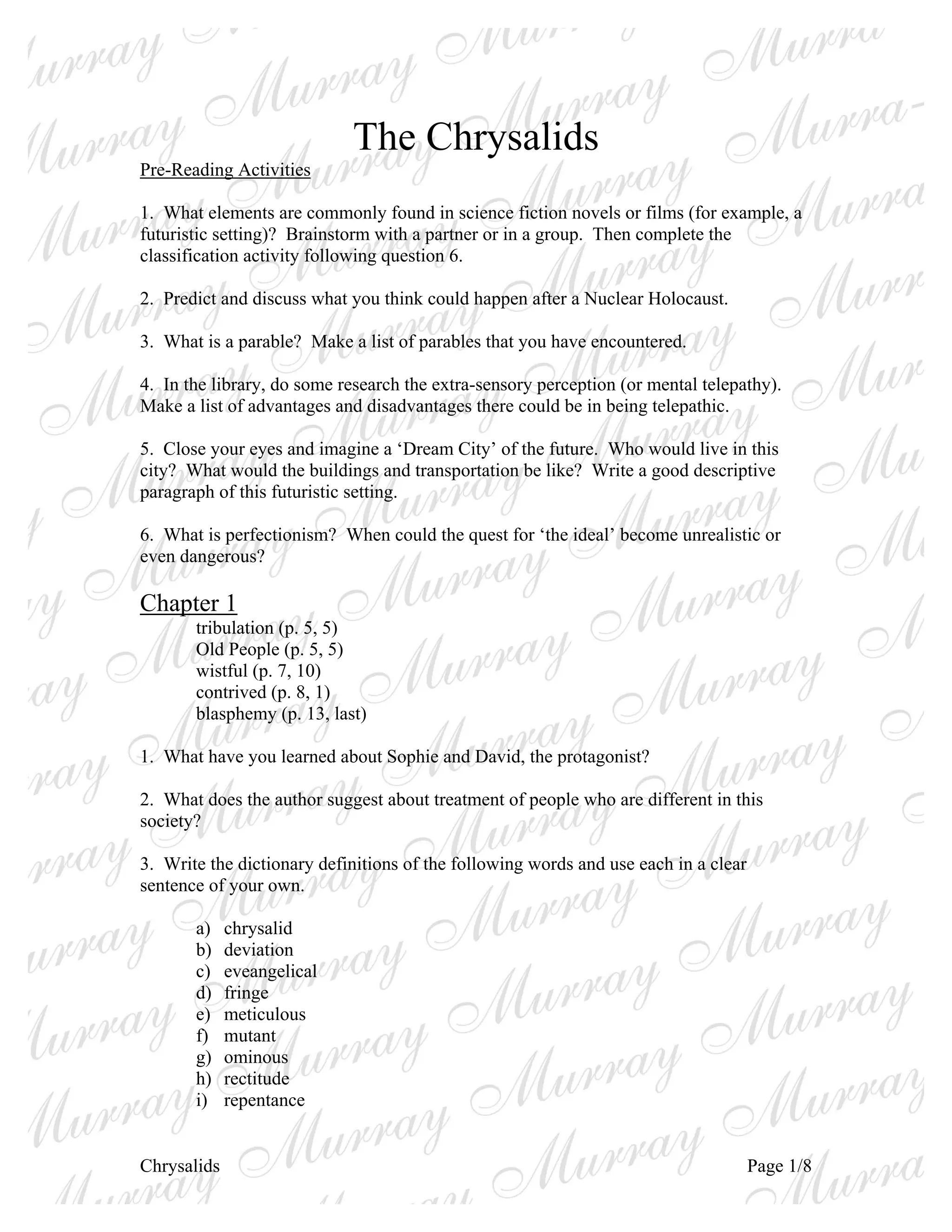 The chrysalids 2 w | PDF