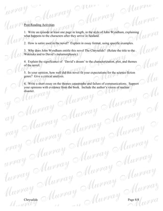 The chrysalids 2 w | PDF