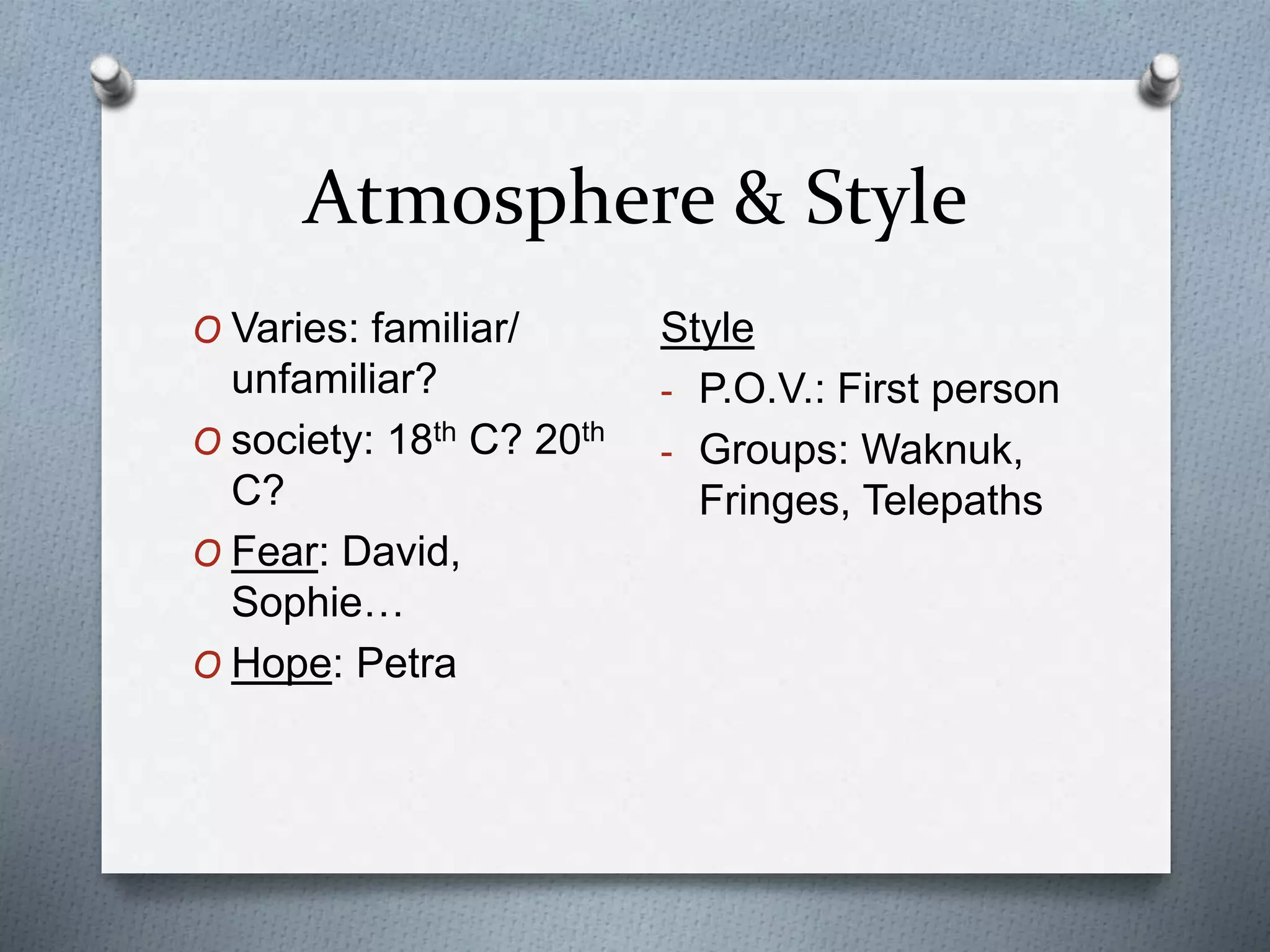 The chrysalids intro | PPTX