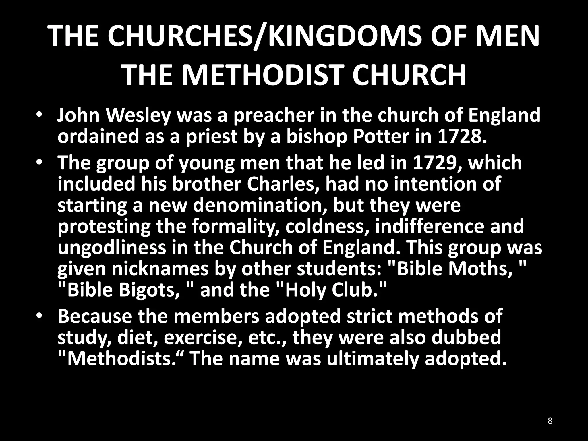 The churches of men, the Methodist Church | PPTX