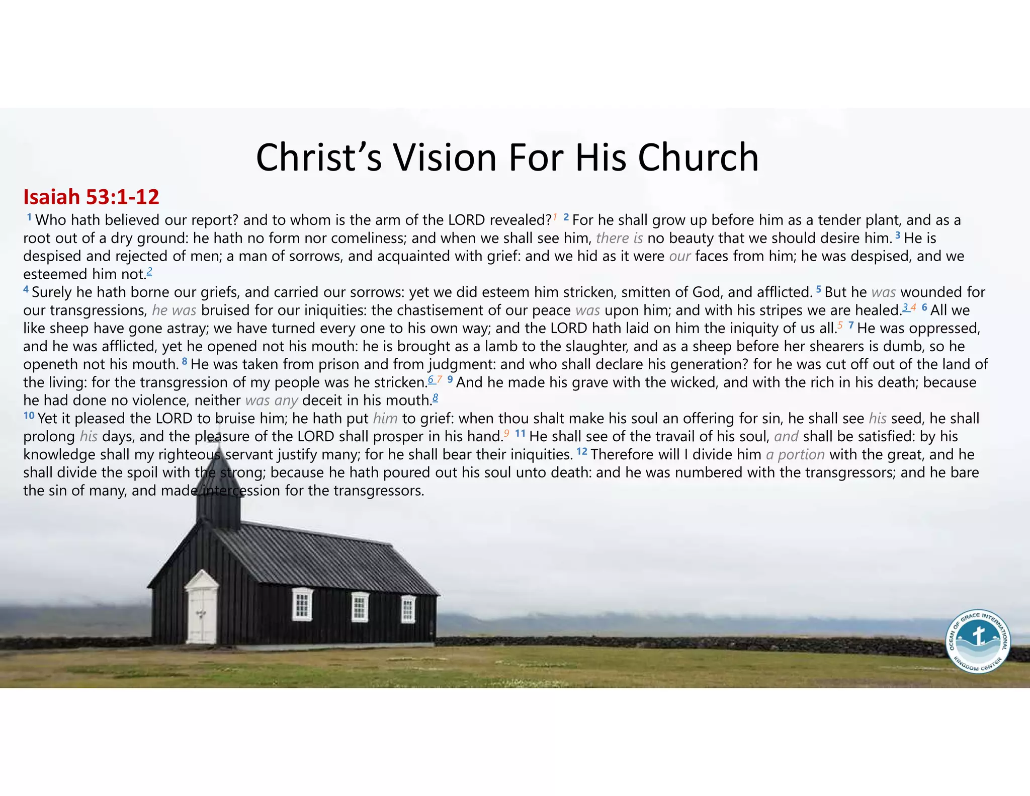 The Church of Jesus Christ Series - Chapter 2 - Christ's Vision For The ...