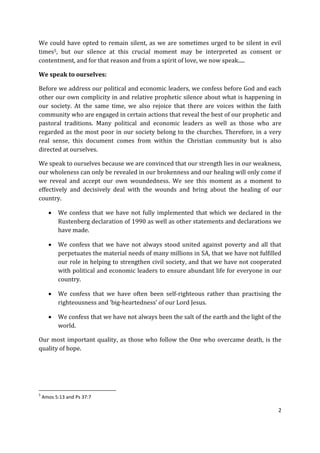 "The church speaks" - a letter to the SA President | PDF