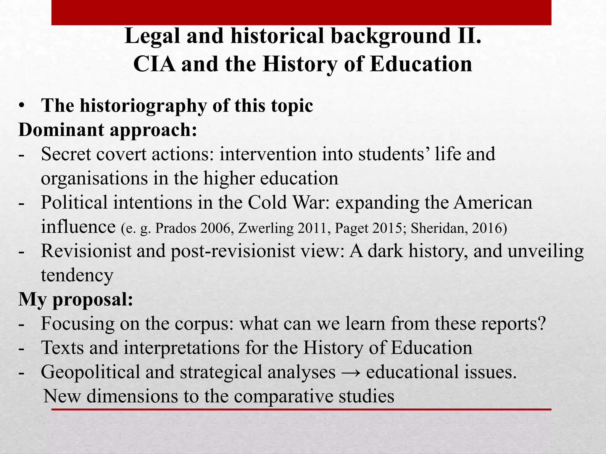 The CIA archives and the History of Education | PPT