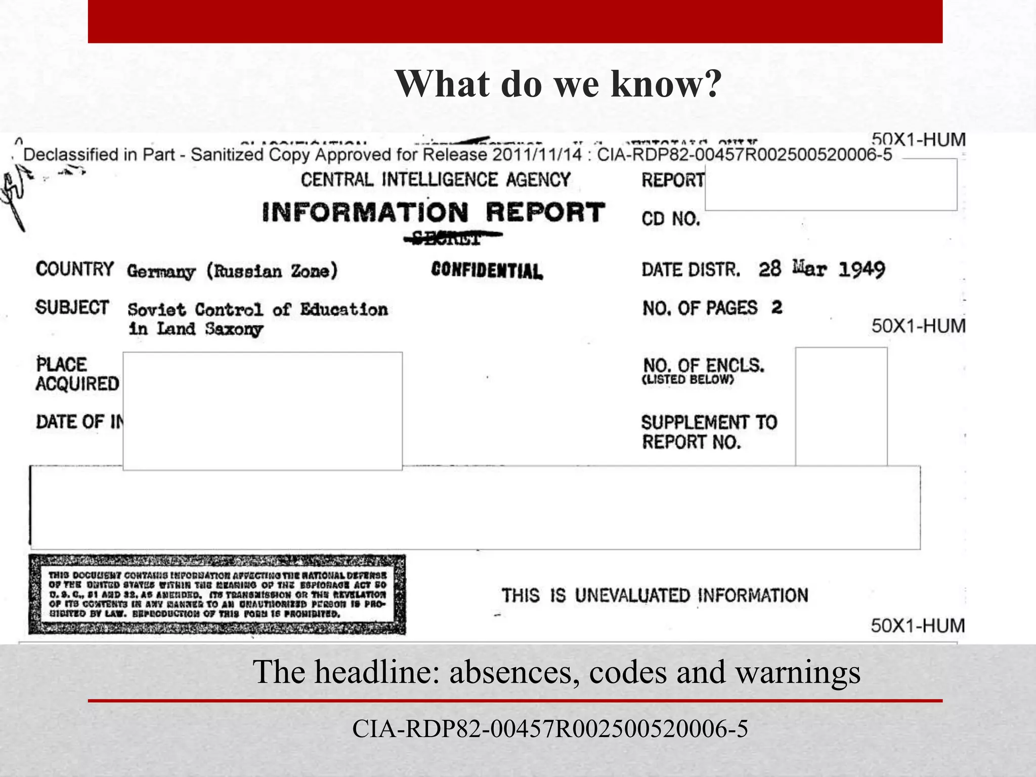 The CIA archives and the History of Education | PPT