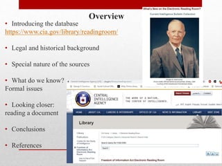 The CIA archives and the History of Education | PPT